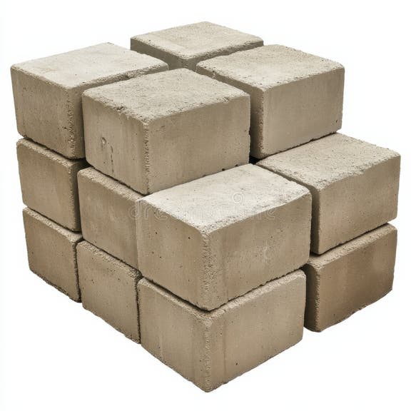 Stack of Raw Concrete Blocks Arranged in a Neat Formation for ...