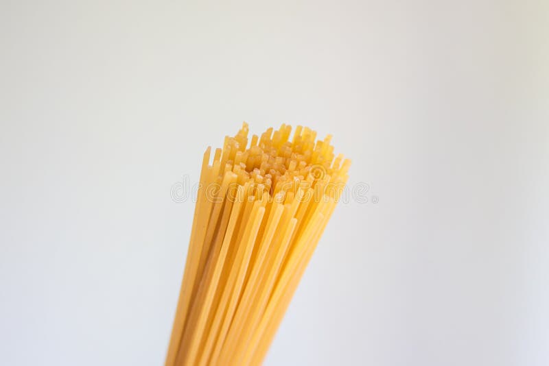 Stack of Raw Long Spaghetti Close Up Shot Isolated on White No People ...