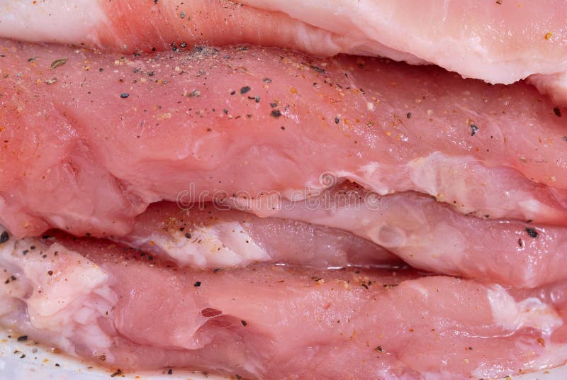 Stack of raw meat slices stock photo. Image of cooking - 7195018
