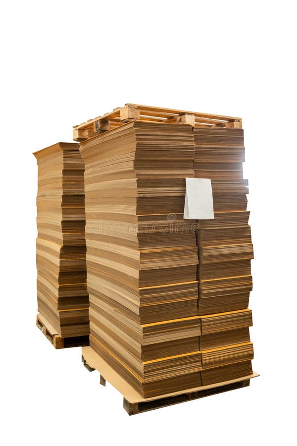 Stack of Raw Paper Brown Isolated on White Background with Clipping ...