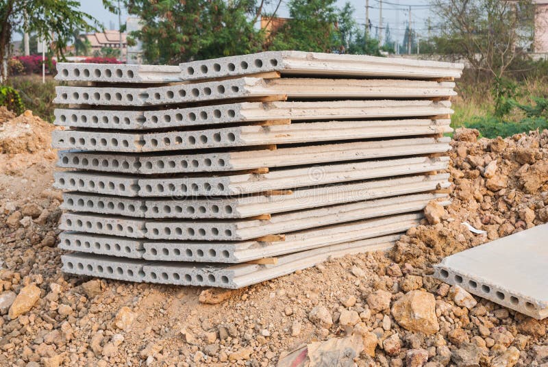 Stack of Readymade Concrete Wall/Floor Stock Photo - Image of material ...