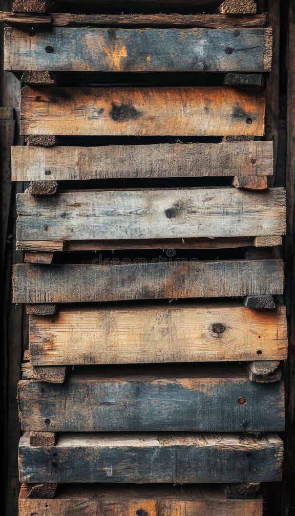 Stack of Reclaimed Wooden Planks, Sustainable Building Materials ...