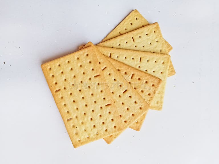 Stack of Rectangle Flat Crackers with Salty Taste Stock Image - Image ...