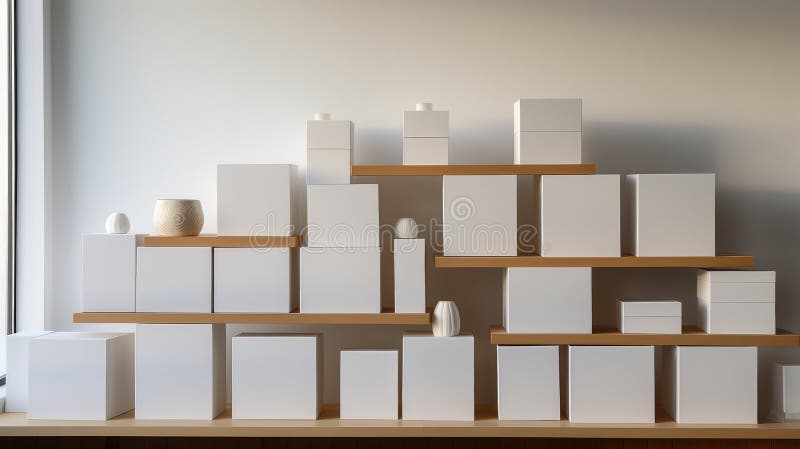 Stack rectangle white box stock illustration. Illustration of rectangle - 368349534