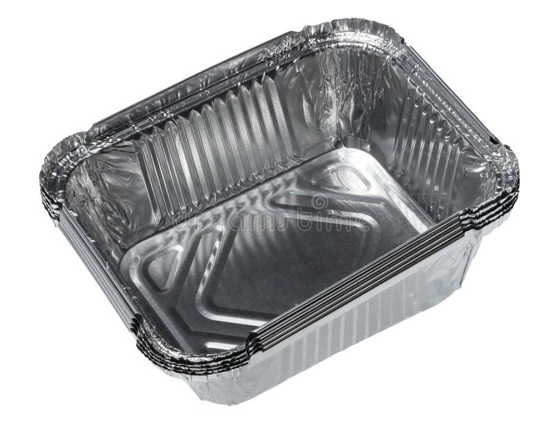 Stack of Rectangular Aluminum Baking Pans on Isolated Background Stock ...