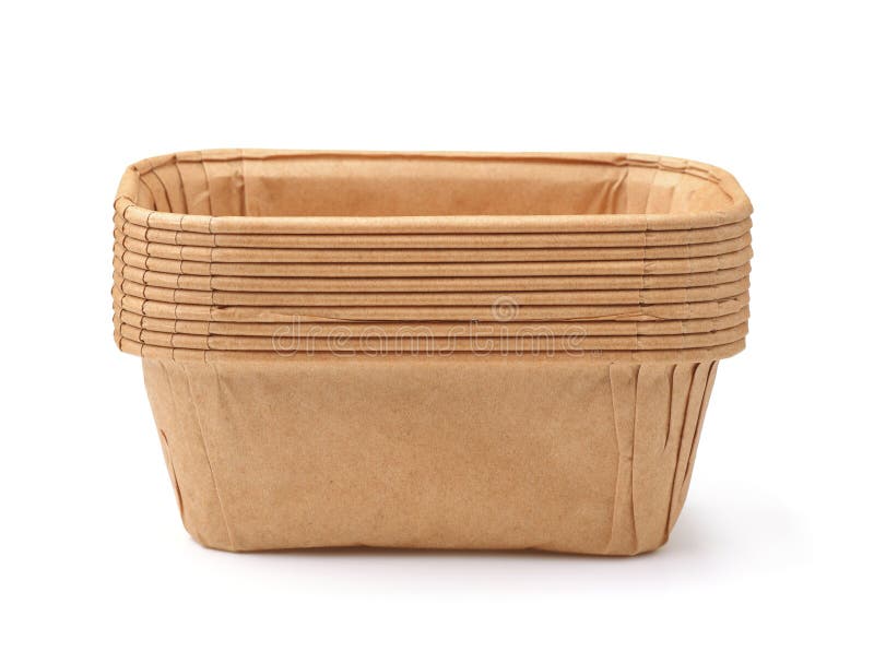 Stack of Rectangular Brown Paper Baking Molds Stock Photo - Image of ...