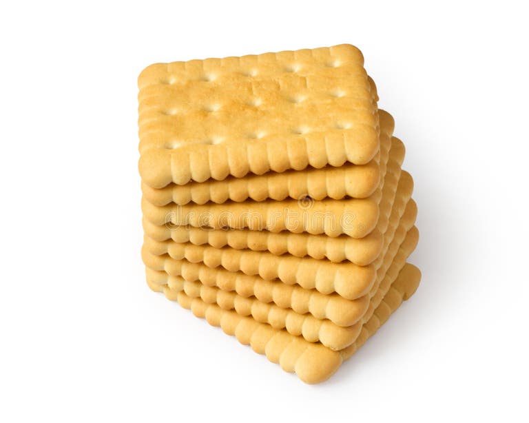A Stack of Rectangular Cookies on a White Background. Stock Photo ...