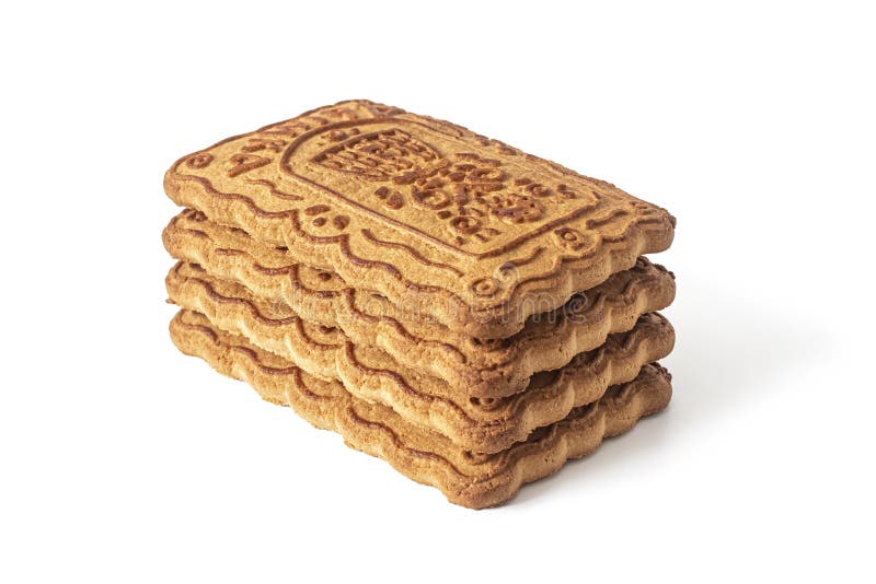 Stack of Rectangular Cookies on a White Background Stock Image - Image ...