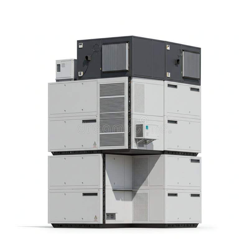 A Stack of Rectangular HVAC Units with a Modular Design, Featuring ...