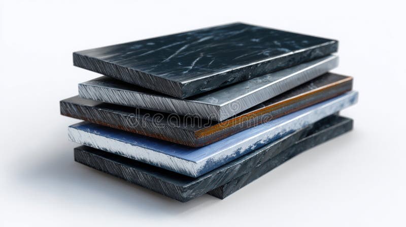 A Stack of Rectangular Marble Slabs with Varying Shades and Textures ...