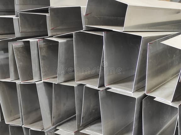 Stack of Rectangular Metal Tubes Stock Photo - Image of wall, furniture ...