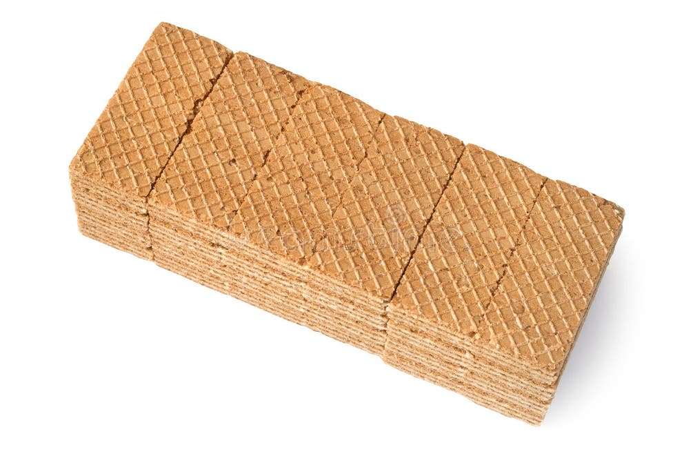 Stack of Rectangular Pastry Waffles on a White Background. Stock Image ...