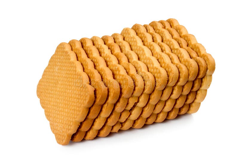 Stack of Rectangular Shortbread Cookies on White Background. Stock ...