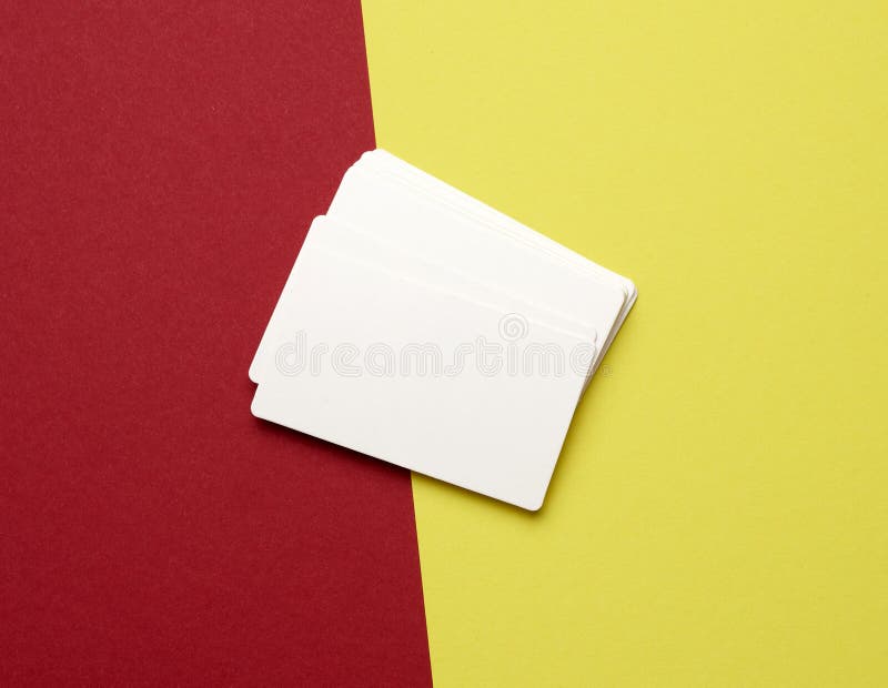 Stack of Rectangular White Paper Blank Business Cards Stock Image ...