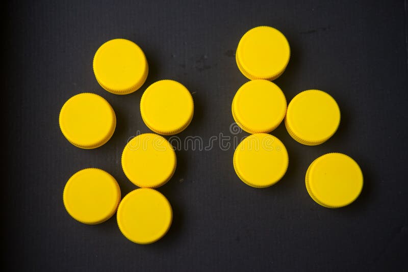 Stack of Recyclable Plastic Bottle Caps Stock Photo - Image of close ...