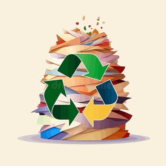 Stack of Recycled Paper Vector Flat Isolated Illustration Stock Photo ...
