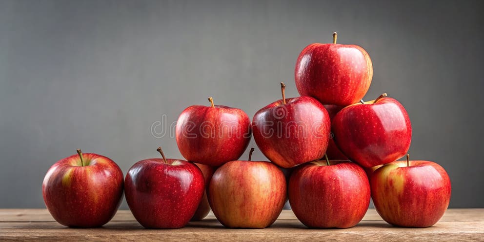 Stack of Red Apples Arranged Like a Pyramid AI-Generated Content Stock ...