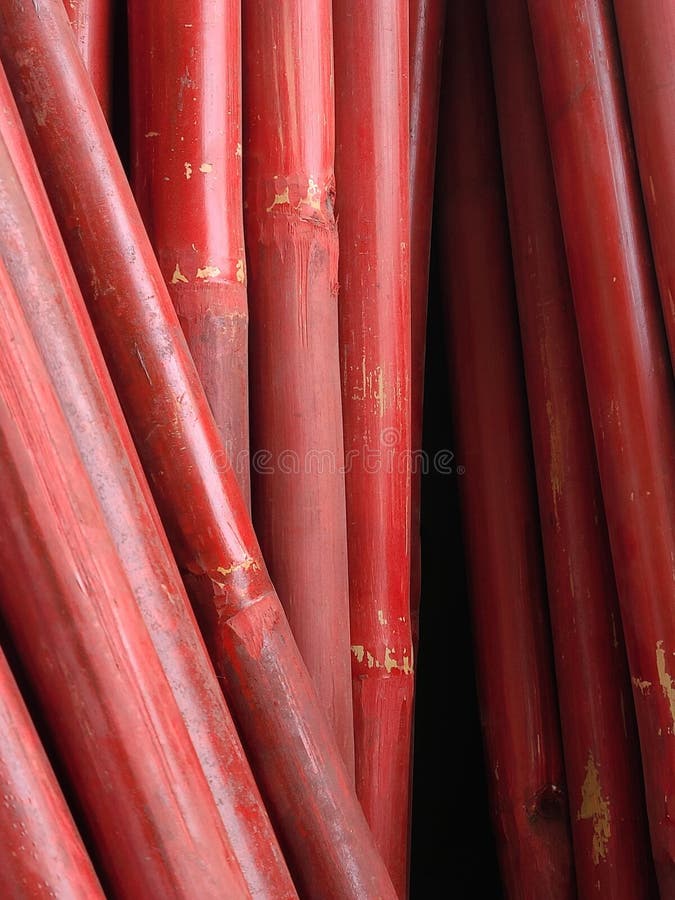 Stack of Red Bamboo Sticks with Weathered Surface Stock Illustration ...