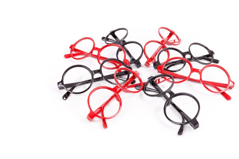 Stack of Red and Black Glasses Stock Image - Image of lens, modern ...