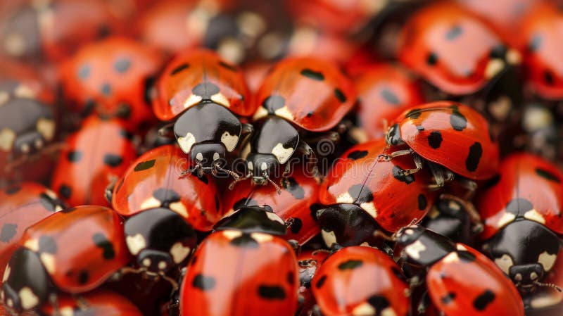 Stack of Red and Black Ladybugs Stock Image - Image of community ...