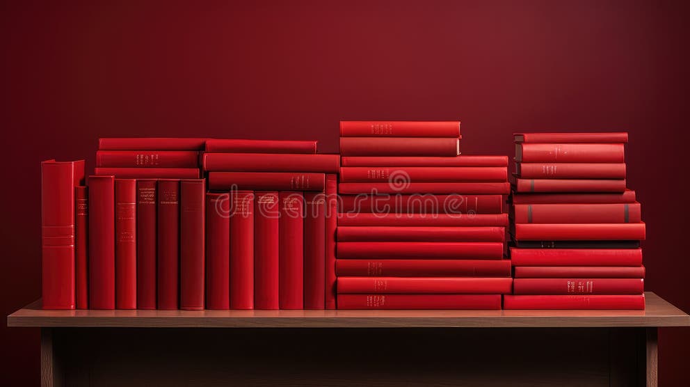 Stack red book stock illustration. Illustration of bold - 361288371