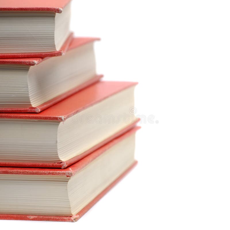 Stack of Red Books stock image. Image of isolated, green - 10555545