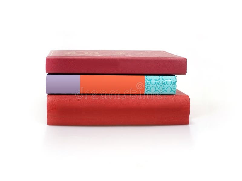 Stack of Red Books Isolated on a White Background Stock Image - Image ...