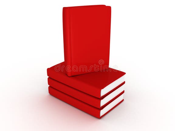 Stack of Red Books on White Background Stock Illustration ...