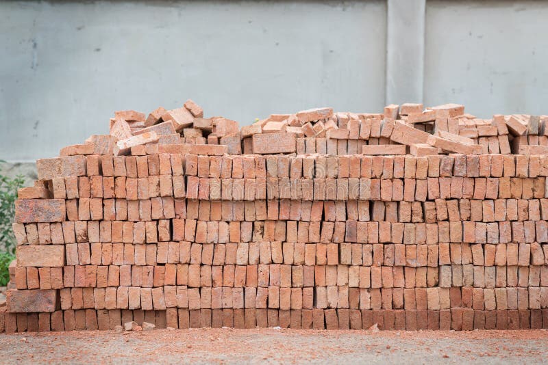 Stack of red brick stock photo. Image of clay, grunge - 42876112