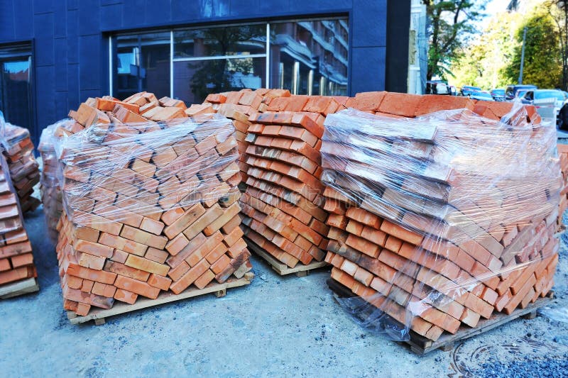 Stack of red brick stock photo. Image of rough, earth - 202226258