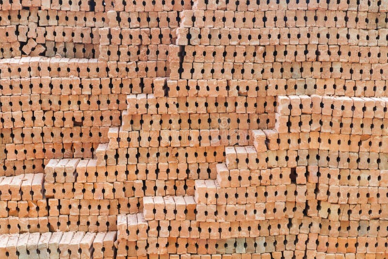 Stack of Red Brick for Partition Building Stock Photo - Image of ...
