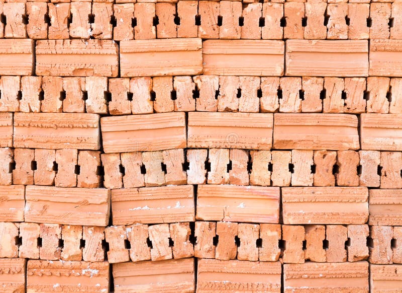 Stack of Red Brick for Partition Building Stock Photo - Image of orange ...