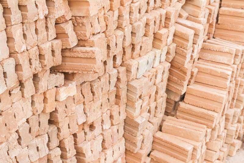 Stack of Red Brick for Partition Building Stock Image - Image of ...
