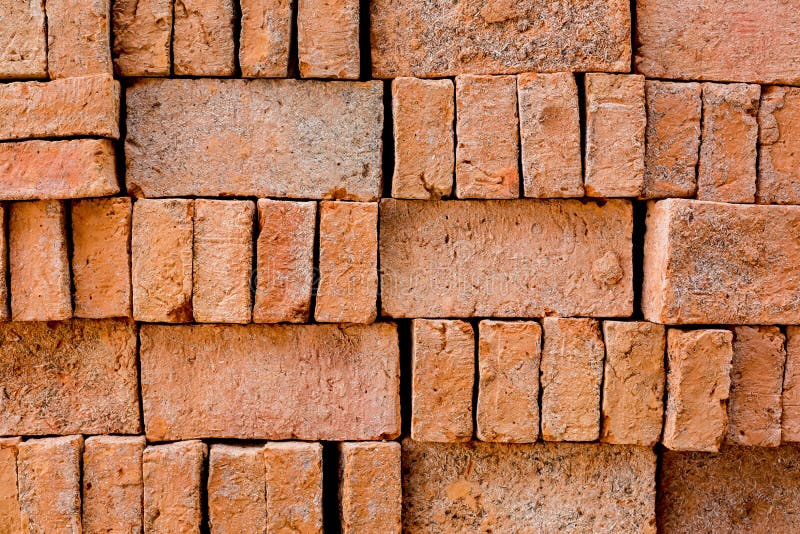 Stack Of Red Brick Pattern Texture, Background Of Red Brick Wall Stock ...
