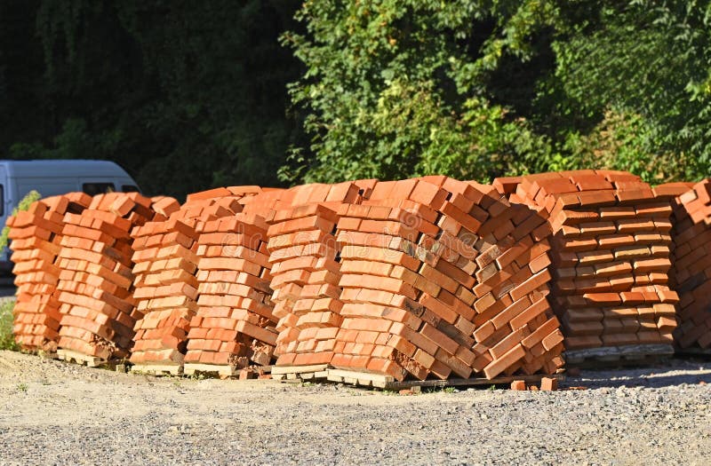 Stack of red brick stock image. Image of stack, natural - 230743869