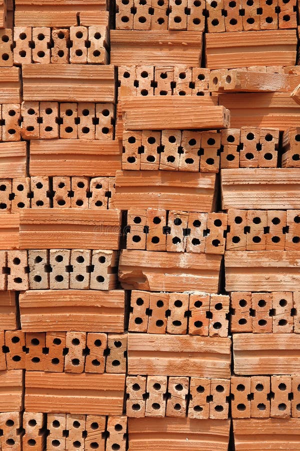 Stack of Red Bricks stock image. Image of display, details - 29177471