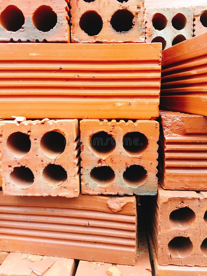 Stack of red bricks stock image. Image of bricks, sunny - 85593221