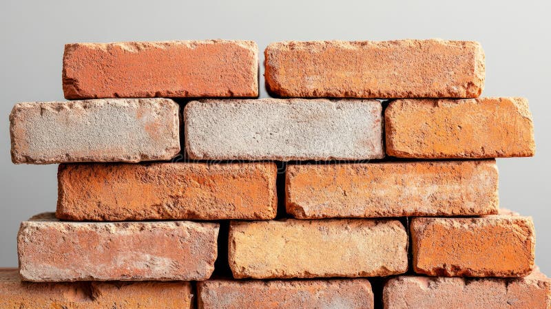 Stack Red Bricks Against Plain Background Stock Photos - Free & Royalty ...