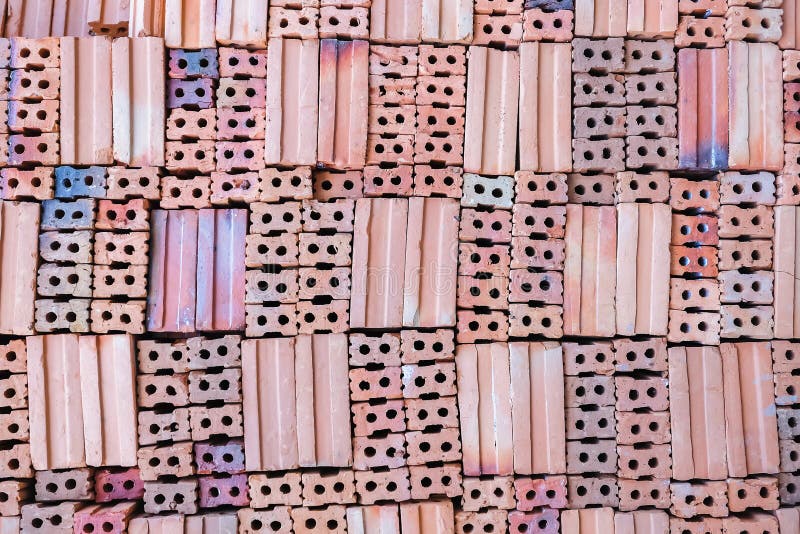 Stack of red bricks stock photo. Image of natural, brick - 92180224