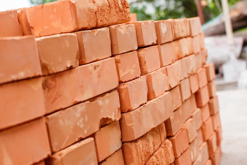 Stack of red bricks stock image. Image of detail, posture - 50243039