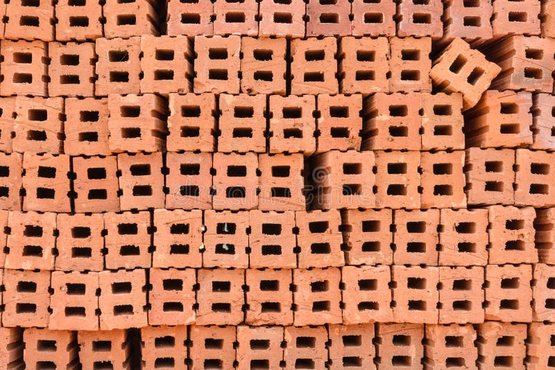 Stack of red bricks stock image. Image of fabrication - 68328527