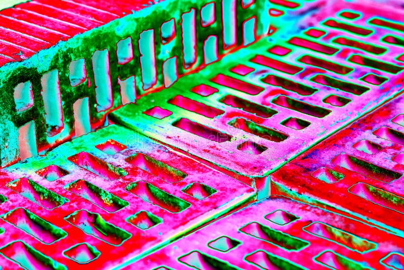 Stack of Red Bricks for Construction, Hollow Brick. Material for ...