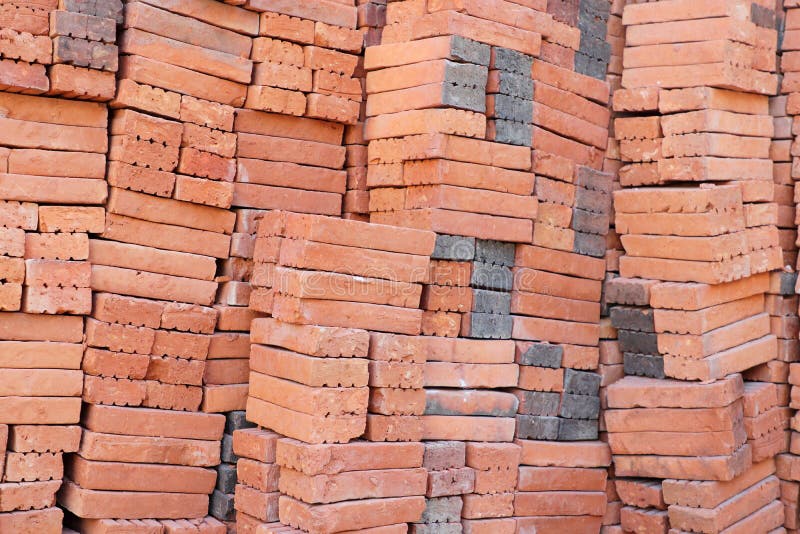 Stack of Red Bricks for Construction Industry Stock Photo - Image of ...