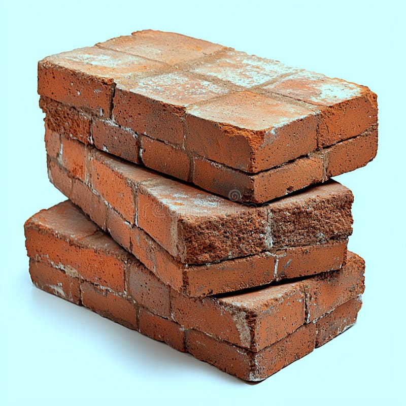 Stack of Red Bricks Construction Material for Building Walls and ...