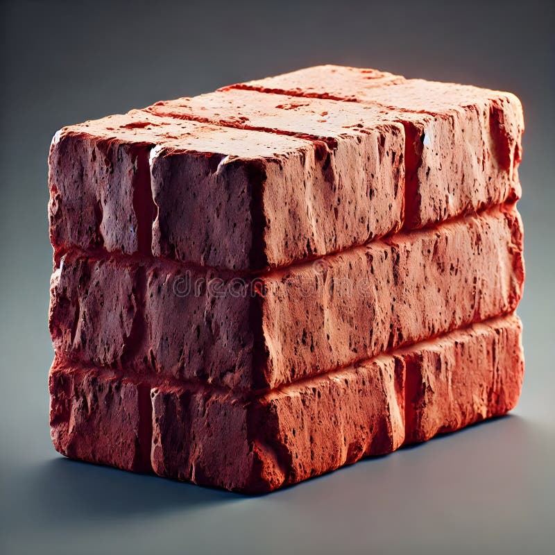 Stack of Red Bricks Creating a Solid Foundation Stock Illustration ...
