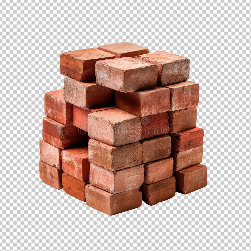 Stack of Red Bricks Isolated on Transparent Background Stock ...