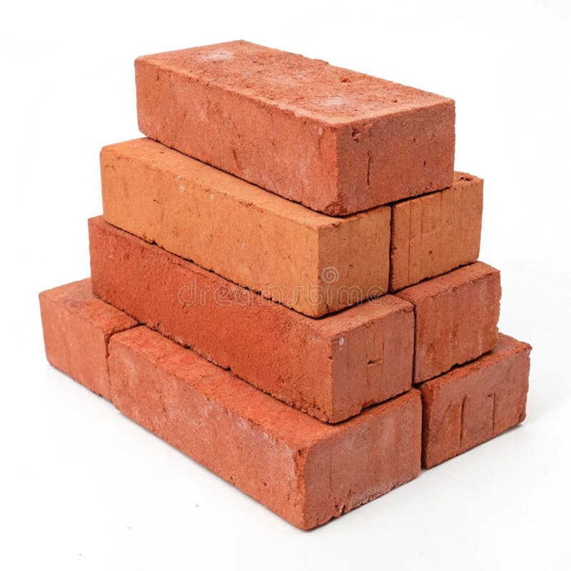 Red Brick Stack Isolated on White Background Stock Illustration ...