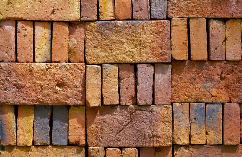 Stack of Red Clay Bricks, Building Materials Stock Photo - Image of ...