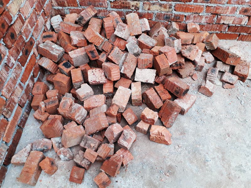 A Stack of Red Clay Bricks for Construction. Stock Image - Image of ...