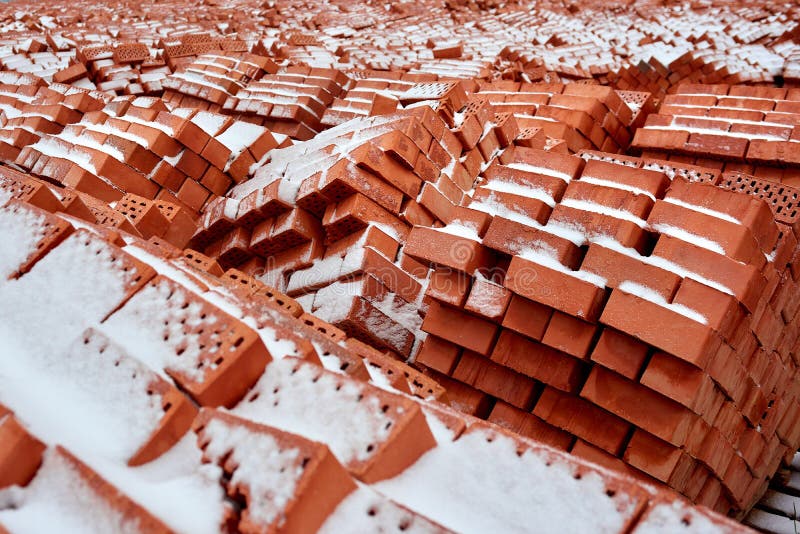 Pallet of red bricks stock image. Image of residential - 205598769